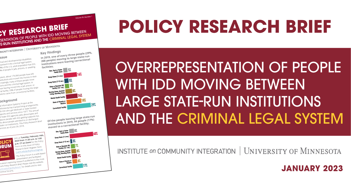 Policy Research Brief, Vol. 30, No. 1 | Overrepresentation of People ...